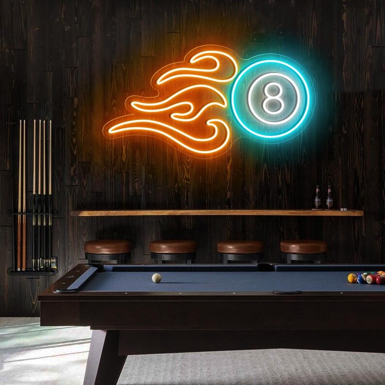 Billiard Neon Sign, Bia Neon Sign, Billiards Ball Neon Sign, Game Neon ...