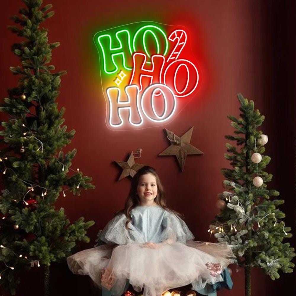 Ho Ho Ho Neon Sign, Candy Cane Neon Sign,santa Claus Neon Led,christmas ...