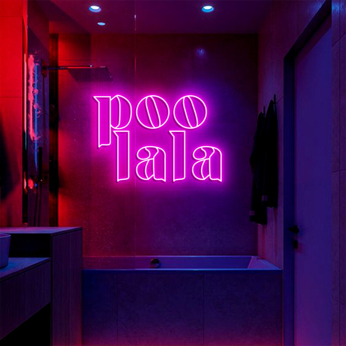 POO Lala Neon Sign, Custom Toilet Poo Light Sign, Funny Neon Light ...