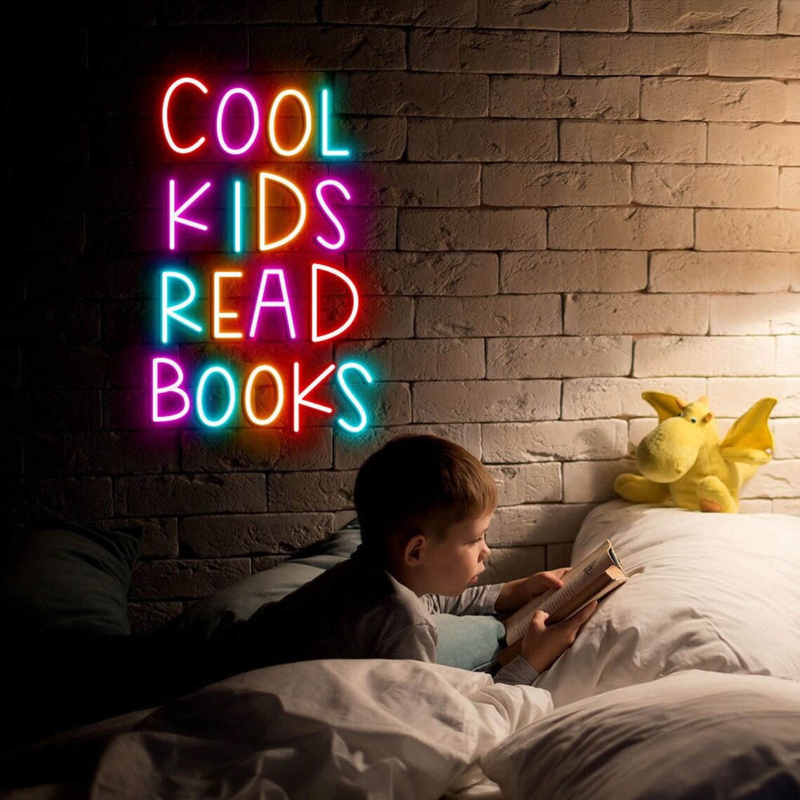 Cool Kids Read Books Neon Sign, Library Neon Sign, Coffee Book Light ...