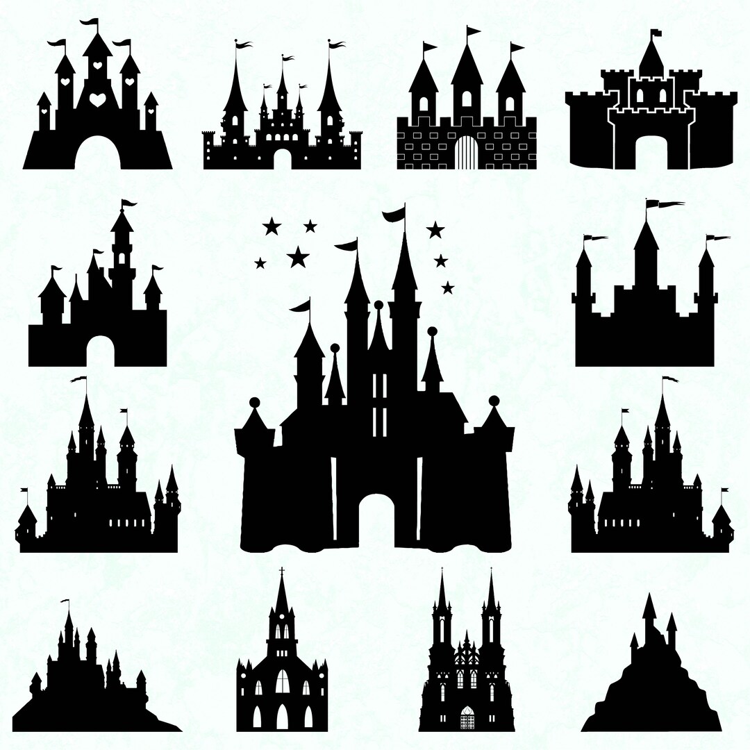 Castle SVG, Mouse Castle Svg, Park Castle Svg, Castle Silhouette Svg ...