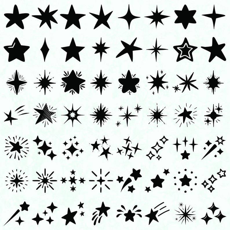 Sparkle Svg Bundle, 60 Designs, Sparkle Cut File, Sparkle Art, Stars ...