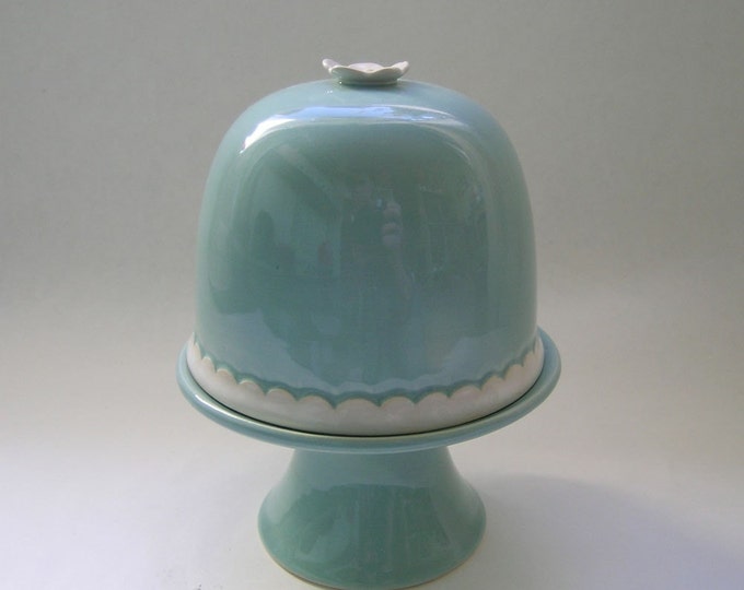 Reserve for Melanie Small Cupcake Stand With Scallop Bell Jar - Etsy