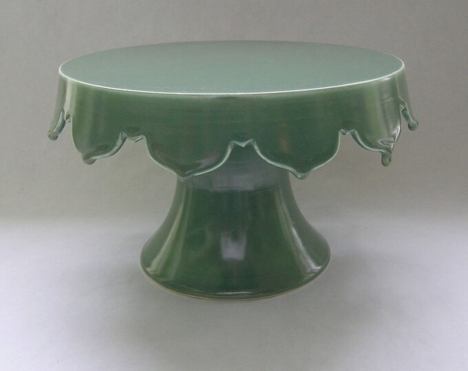 Scalloped Edge Ceramic Cake Stand - Etsy