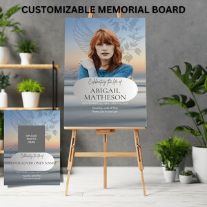 Celebration of Life Memorial Board Personalized Funeral Display Mom Dad ...
