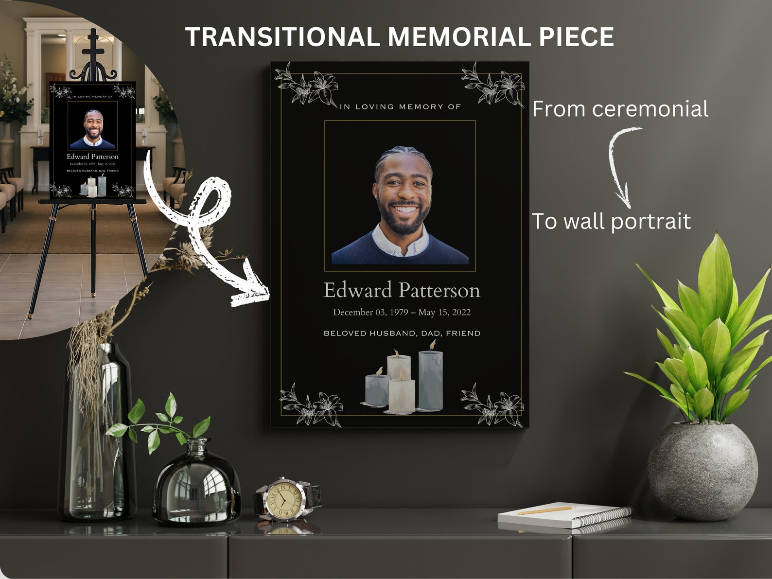 Celebration of Life Memorial Board Personalized Funeral Display Mom Dad ...
