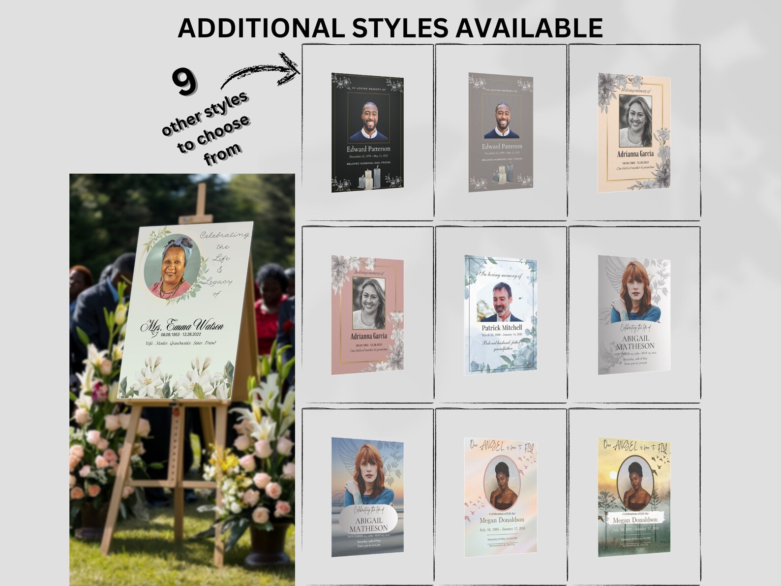 Celebration of Life Memorial Board Personalized Funeral Display Mom Dad ...