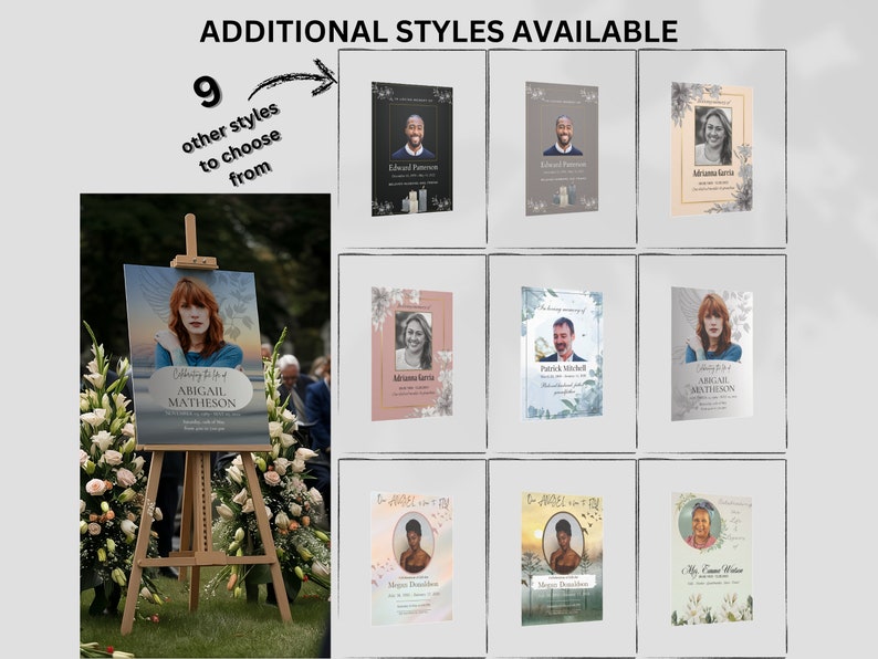 Celebration of Life Memorial Board Personalized Funeral Display Mom Dad ...