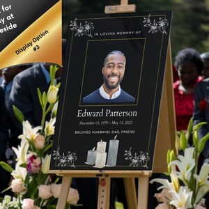 Celebration of Life Memorial Board Personalized Funeral Display Mom Dad ...