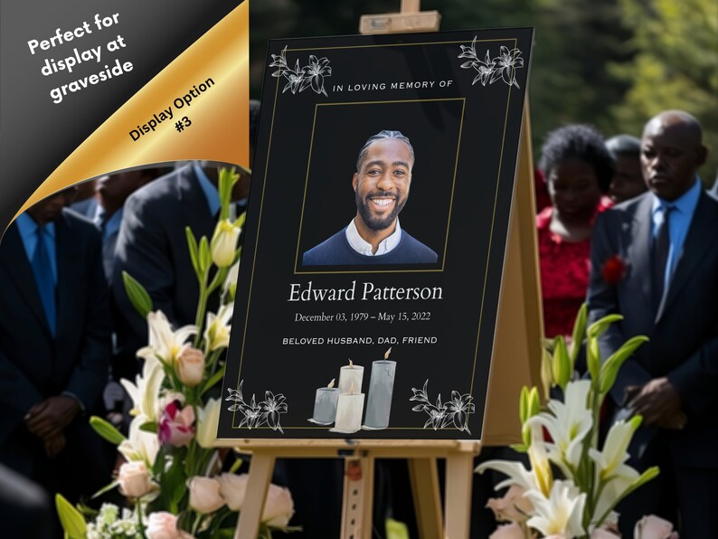 Celebration of Life Memorial Board Personalized Funeral Display Mom Dad ...