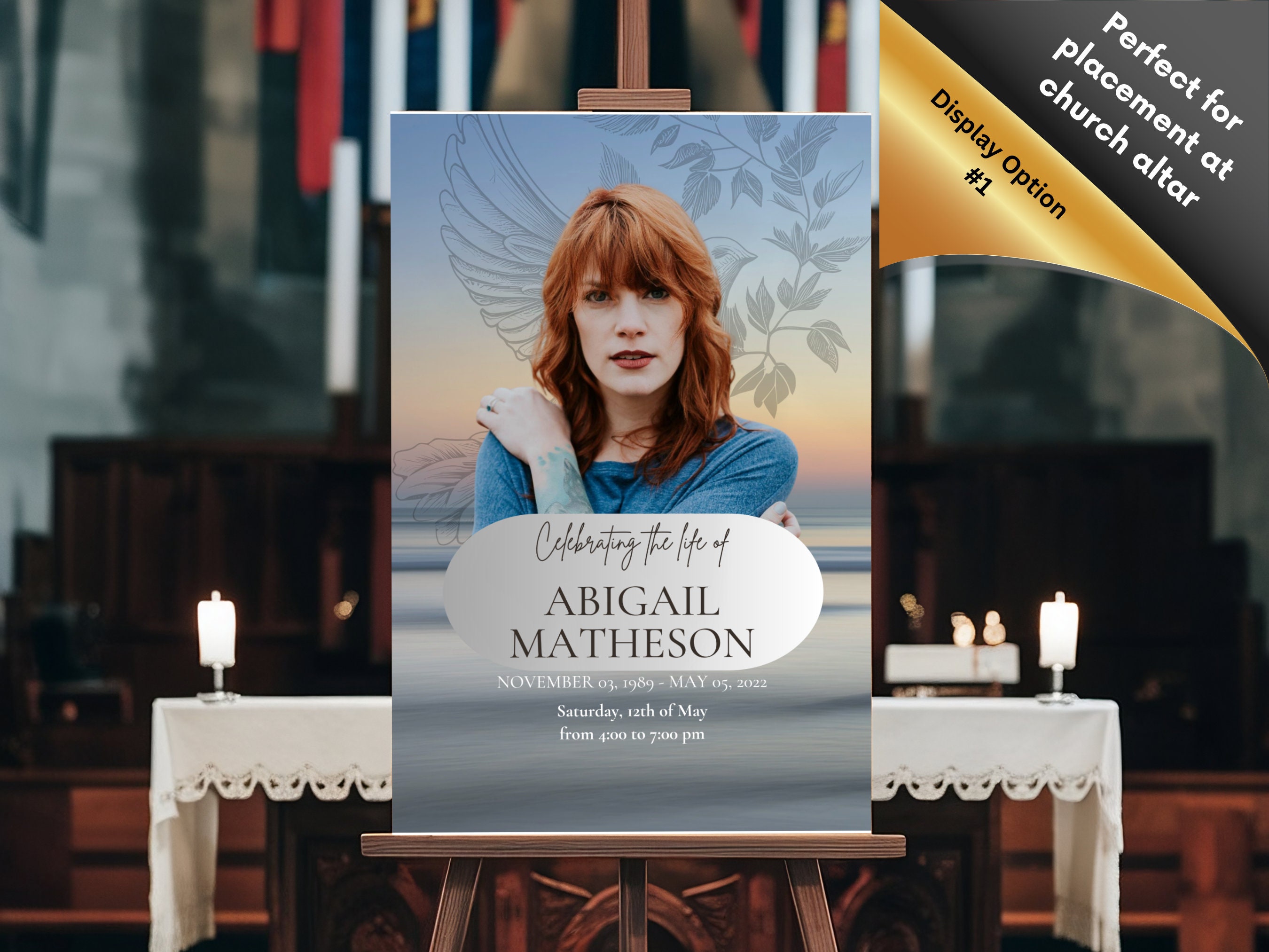 Celebration of Life Memorial Board Personalized Funeral Display Mom Dad ...