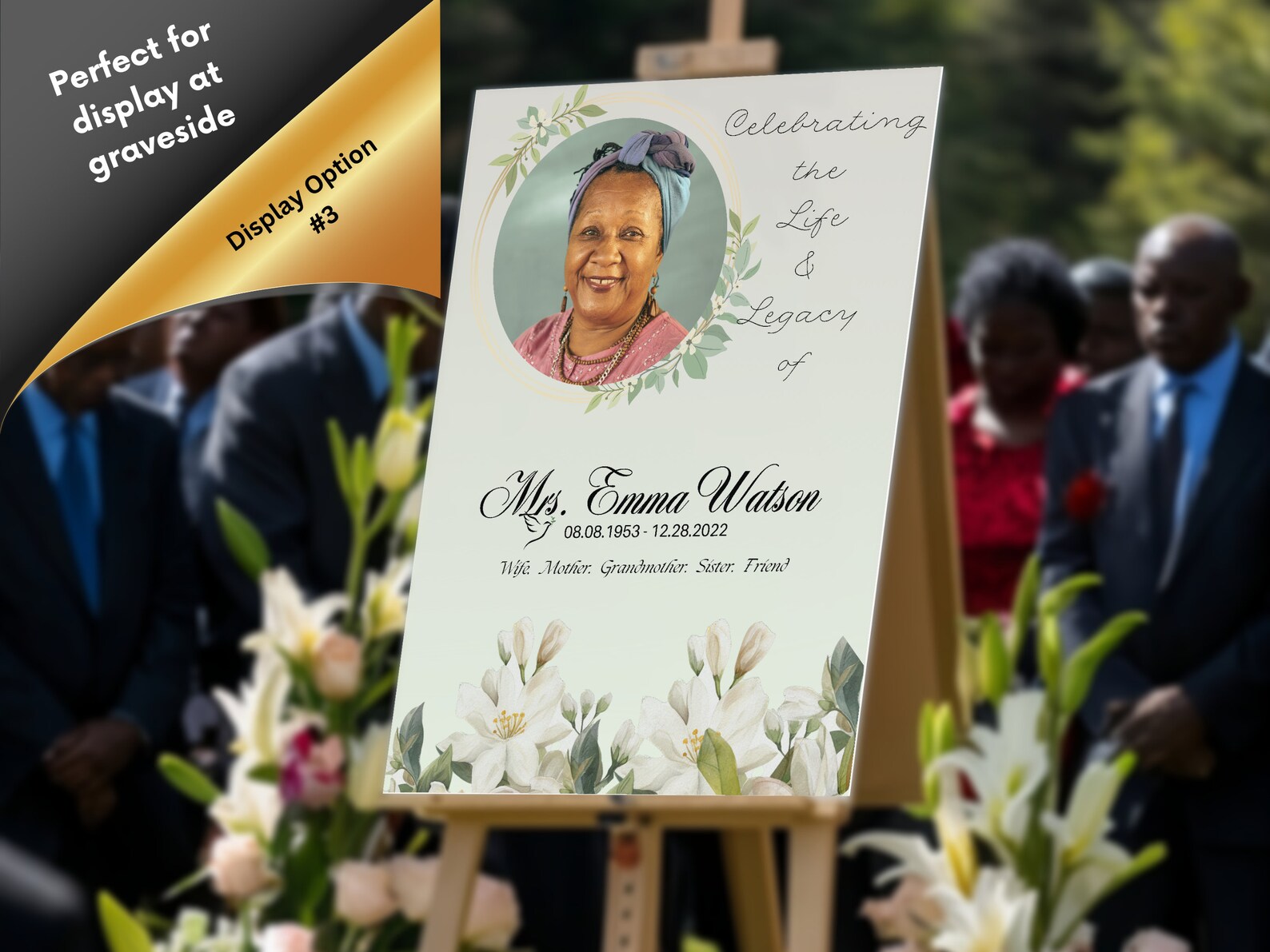 Celebration of Life Memorial Board Personalized Funeral Display Mom Dad ...