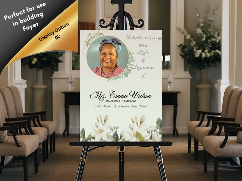 Celebration of Life Memorial Board Personalized Funeral Display Mom Dad ...