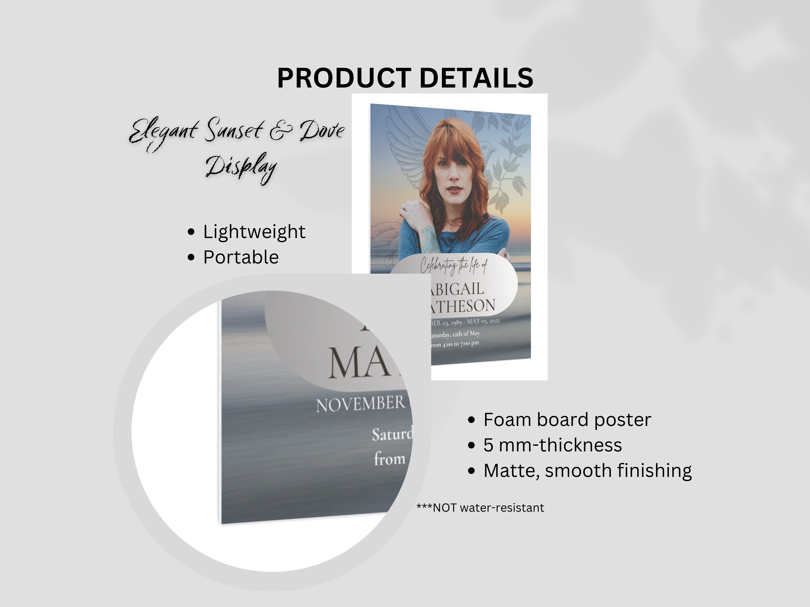 Celebration of Life Memorial Board Personalized Funeral Display Mom Dad ...