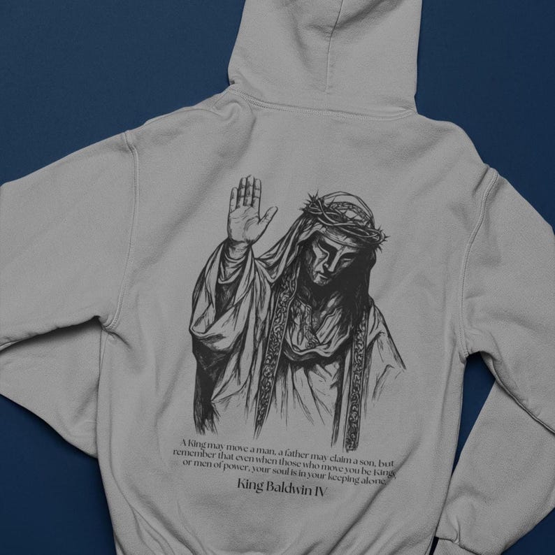 King Baldwin IV Jerusalem Hoodie, Middle Ages Crusader Sweatshirt ...