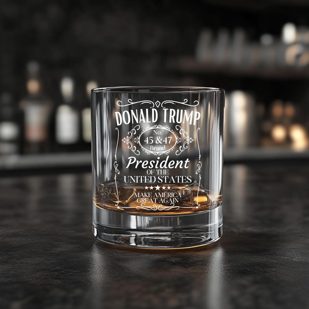 Trump Whiskey Glass, Trump Whiskey Glass, Make America Great Again ...