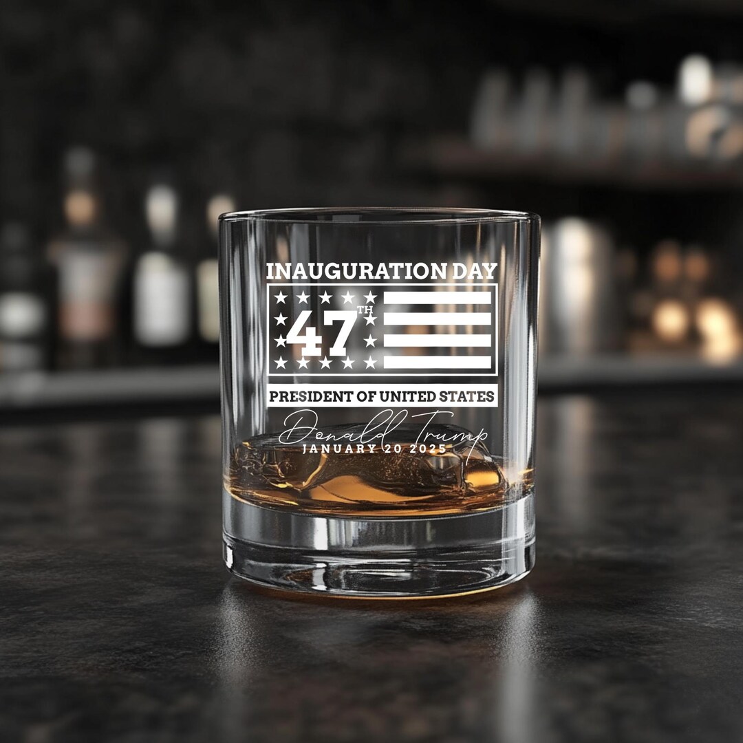 Trump Inauguration Whiskey Glass, Trump Whiskey Glass, Make America ...