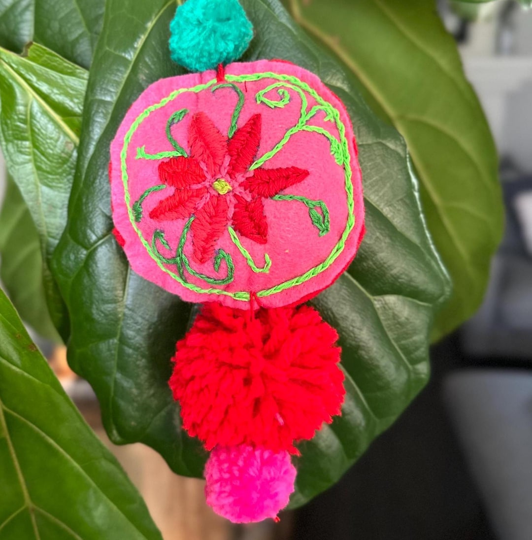 Pink Poinsettia Charm - Etsy