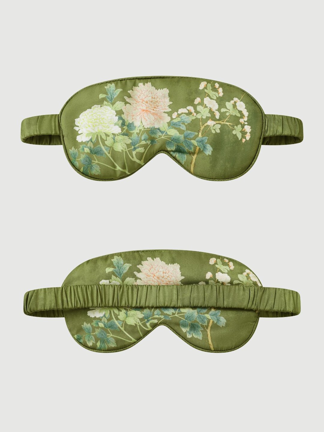 Olive Floral Satin Sleep Mask, Asian Inspired Relaxation Mask - Etsy