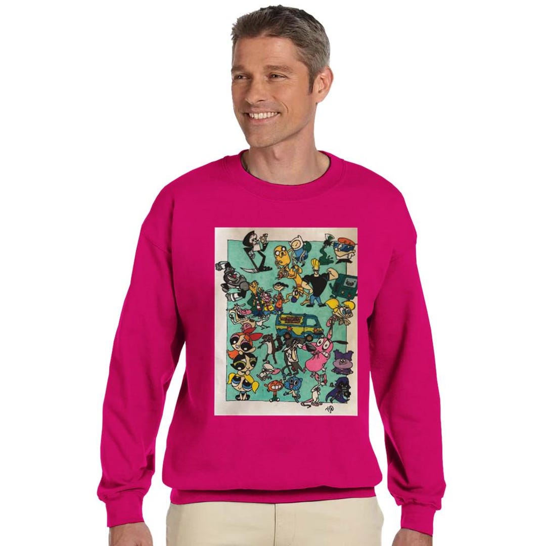Pink Cartoon Network Character Collage Artwork Unisex Crewneck ...