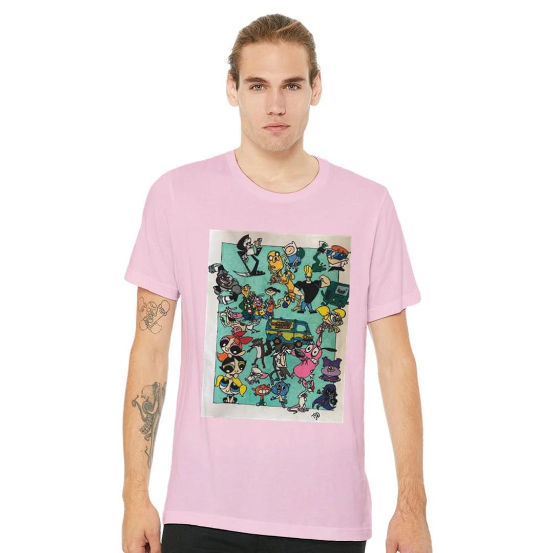 Pink Cartoon Network Character Collage Artwork Unisex Crewneck T-shirt ...