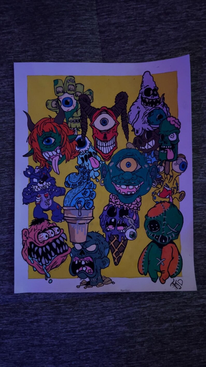 Monster Original Collage Art Poster - Etsy