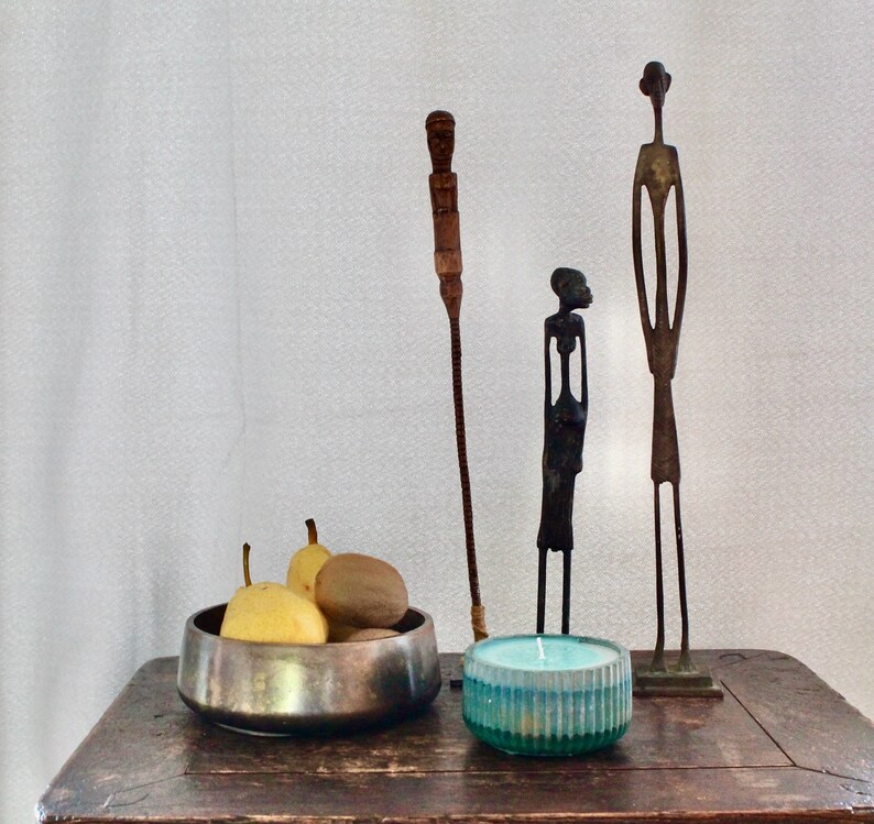 Bronze African Old Man Statue Tall Thin Sculpture for Coffee Table or ...