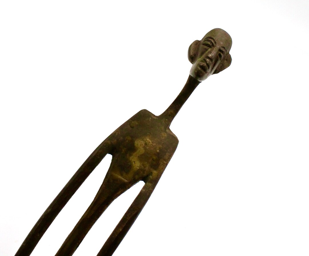 Bronze African Old Man Statue Tall Thin Sculpture for Coffee Table or ...