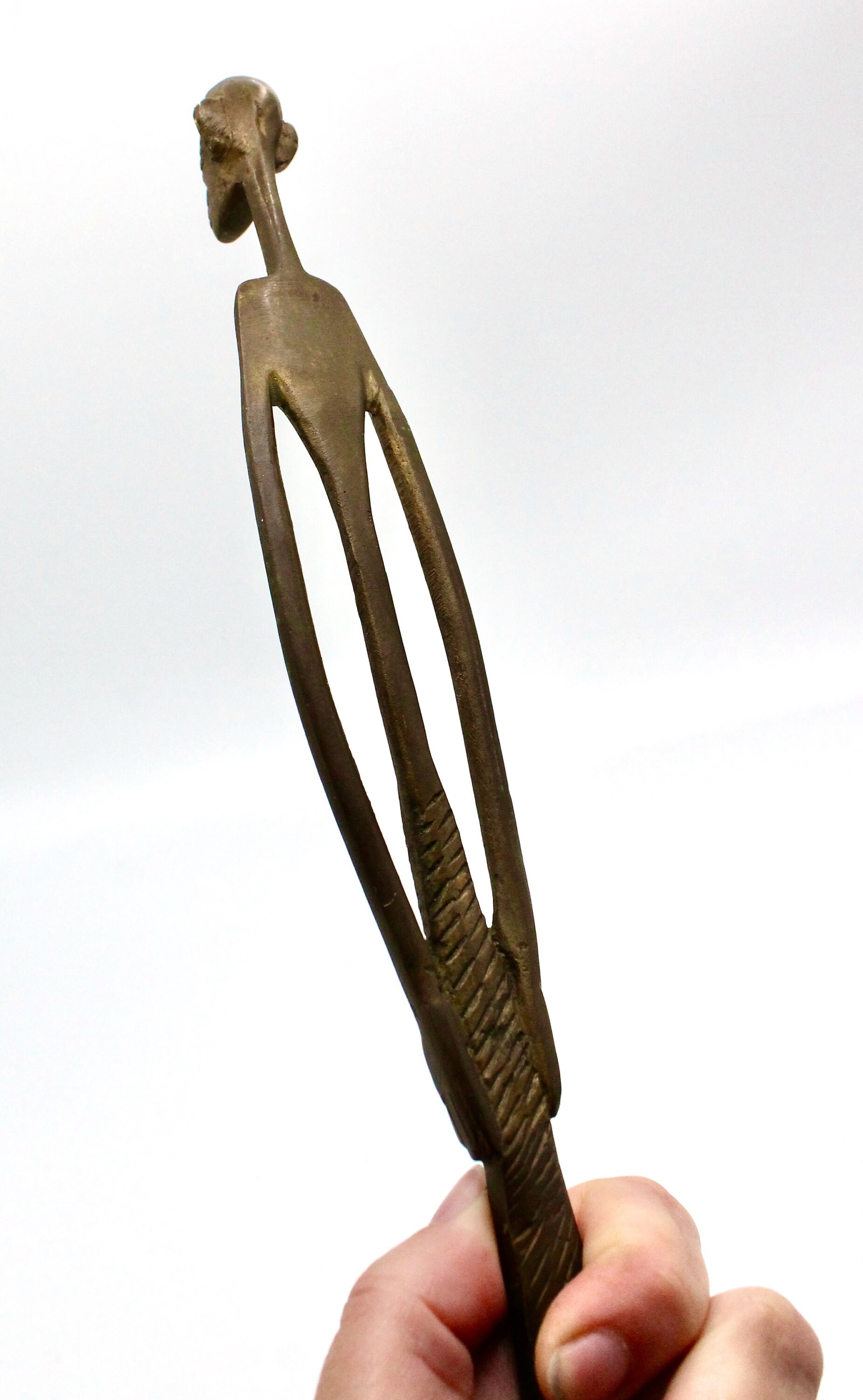 Vintage African Statue of Man Tall and Thin Unique Bronze African ...