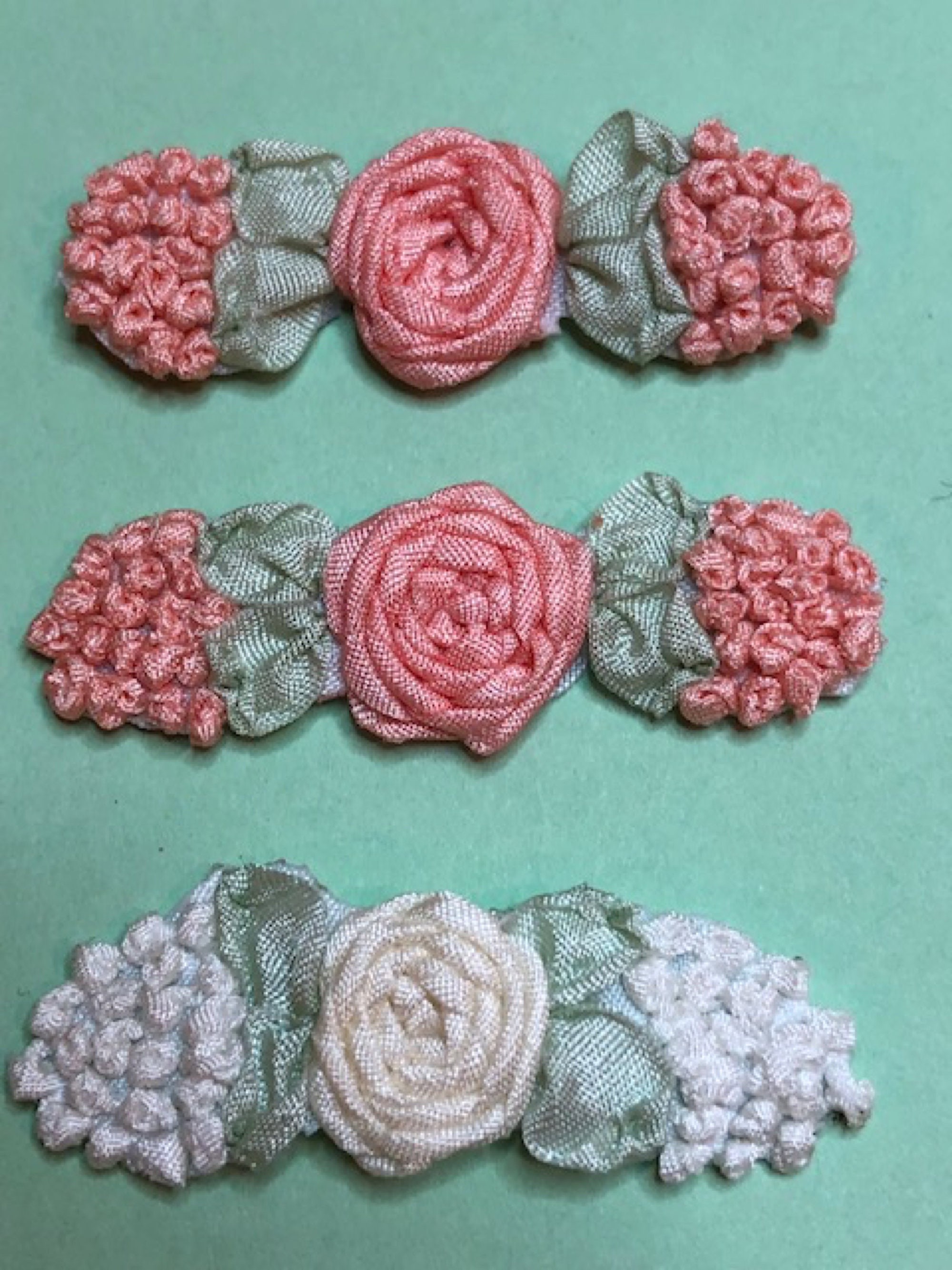 Handmade, Silk, Ribbon, Flowers, Applique, Vintage - Etsy