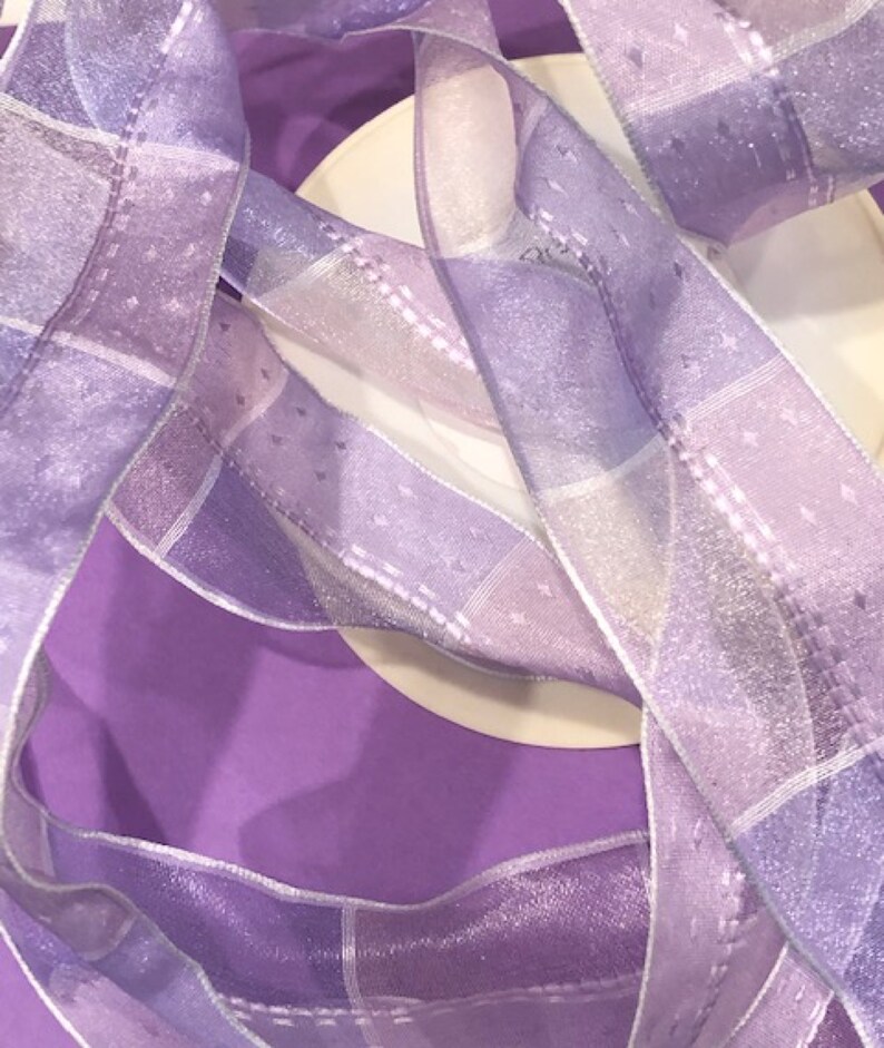 Lavender Plaid Ribbon, Wired Ribbon, Shades of Lavender, 3 Yards - Etsy