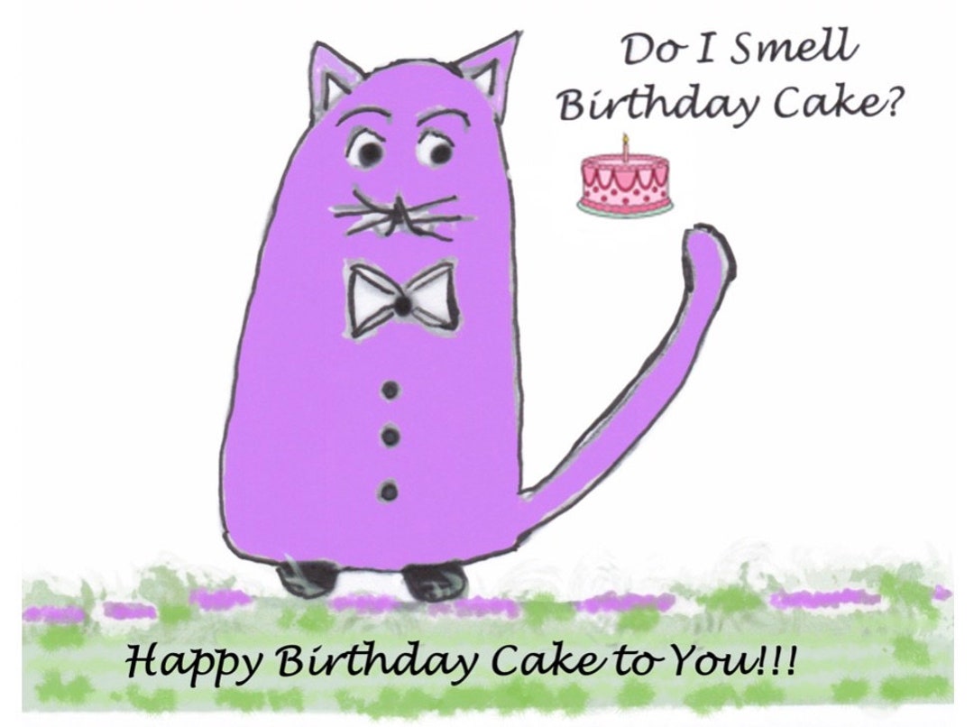 Birthday, Greeting Card, Do I Smell Cake? - Etsy