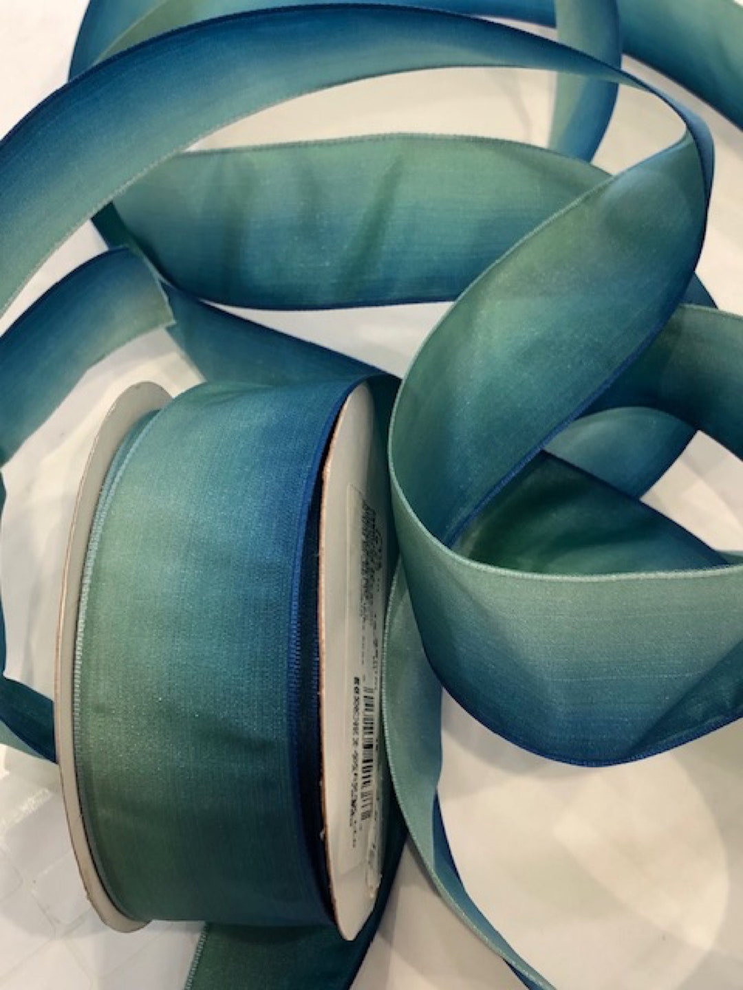 Ombre, Ribbon, Teal, Green Ombre, Wired Ribbon - Etsy