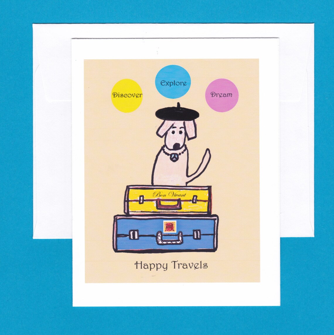 Happy Travels Greeting Card, Travel Card, Bon Voyage - Etsy