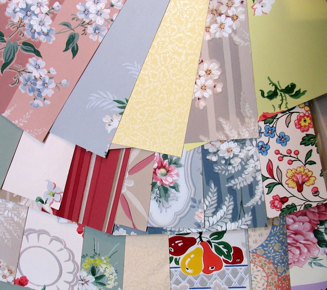 Vintage Wallpaper Package of 10 Sheets - Etsy