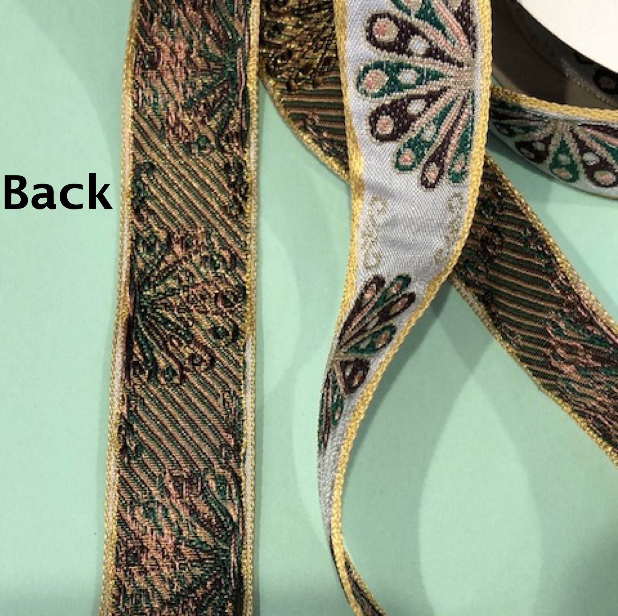 Peacock Ribbon, Peacock, Jacquard Ribbon - Etsy