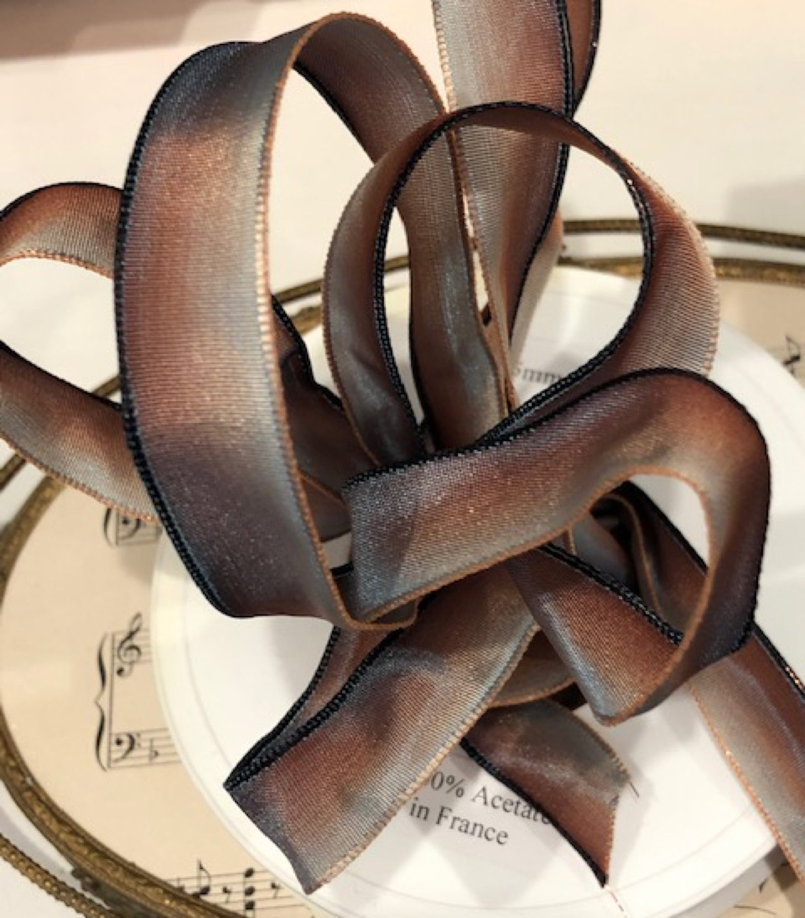 Beige Brown Ombre Wired Ribbon 3 Yds - Etsy