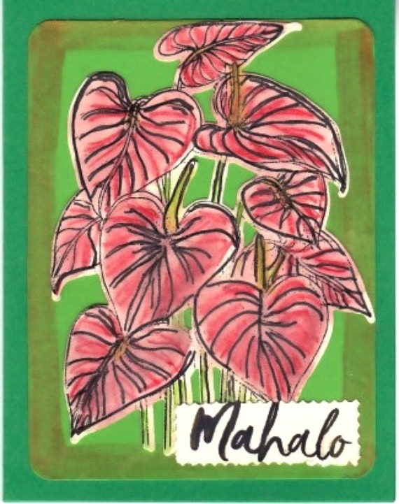Mahalo Thank You Greeting Card | Etsy