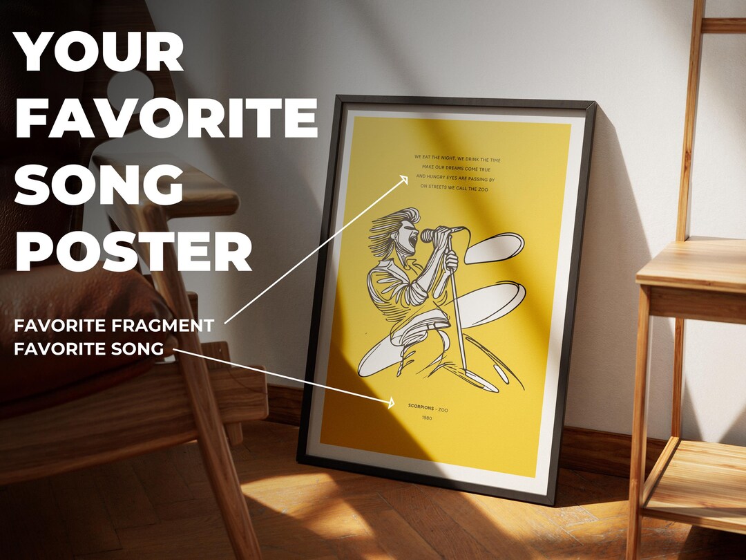 Custom Favorite Song Poster – Personalized Wall Art With Your Favorite ...