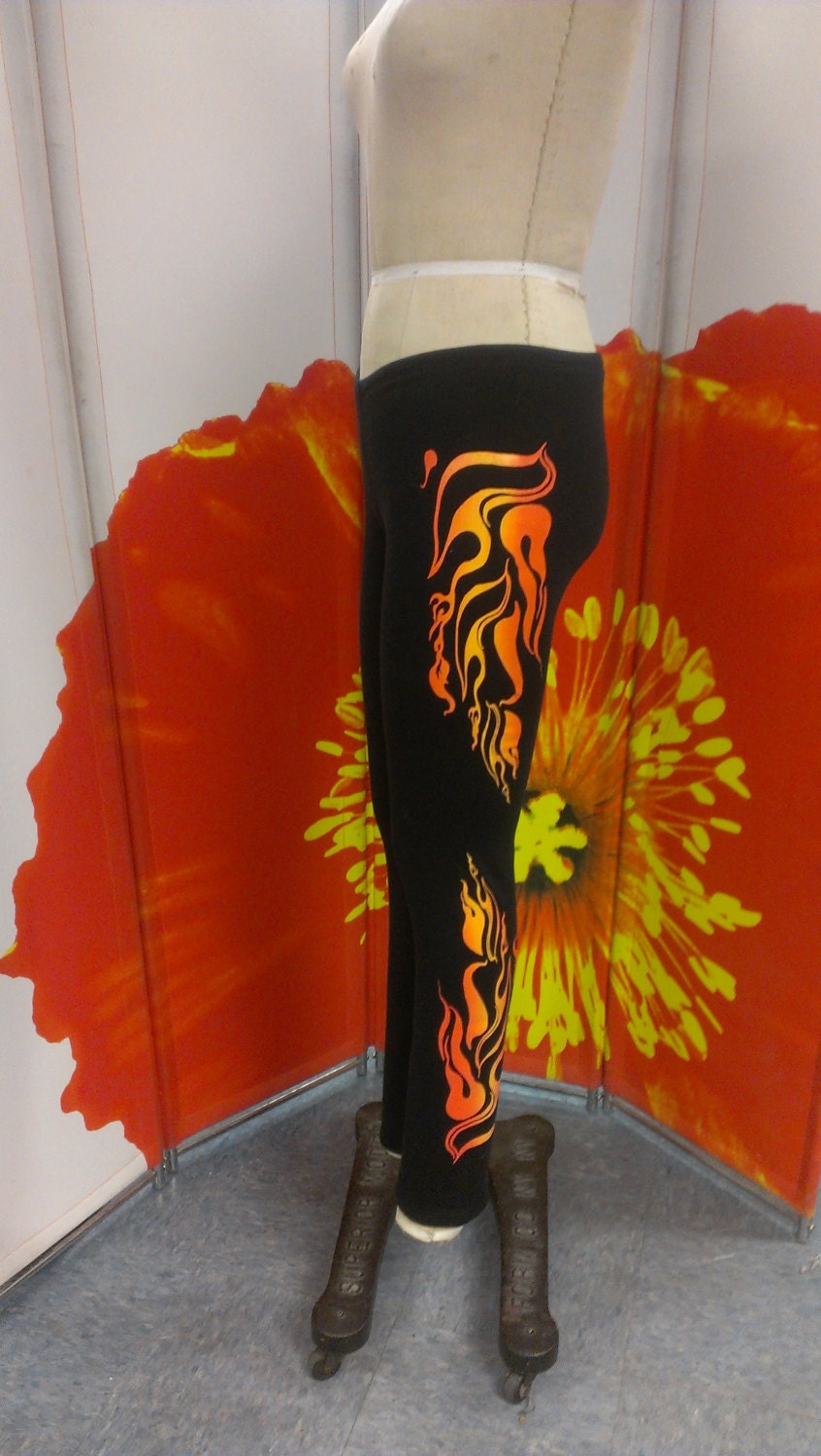 SALE Flame Printed Leggings - Inherently Fire Resistant Fabric - Etsy