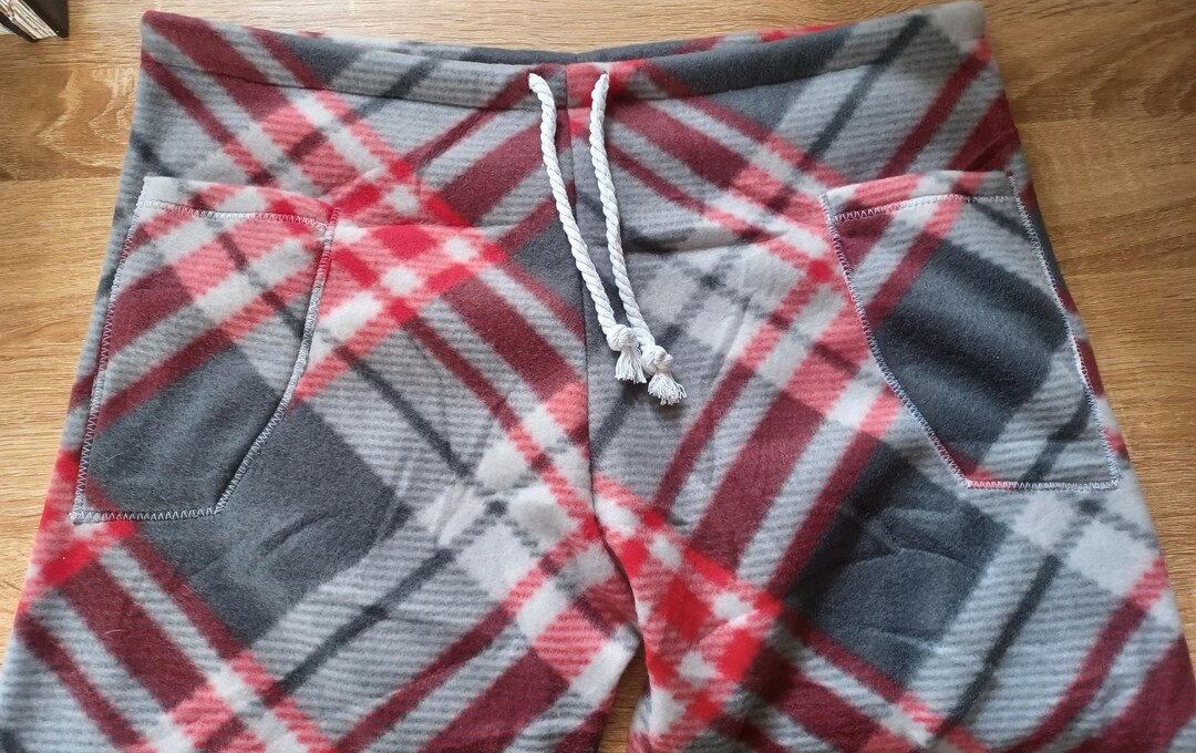 Team Spirit Plaid Red and Gray Pajama Pants - Etsy
