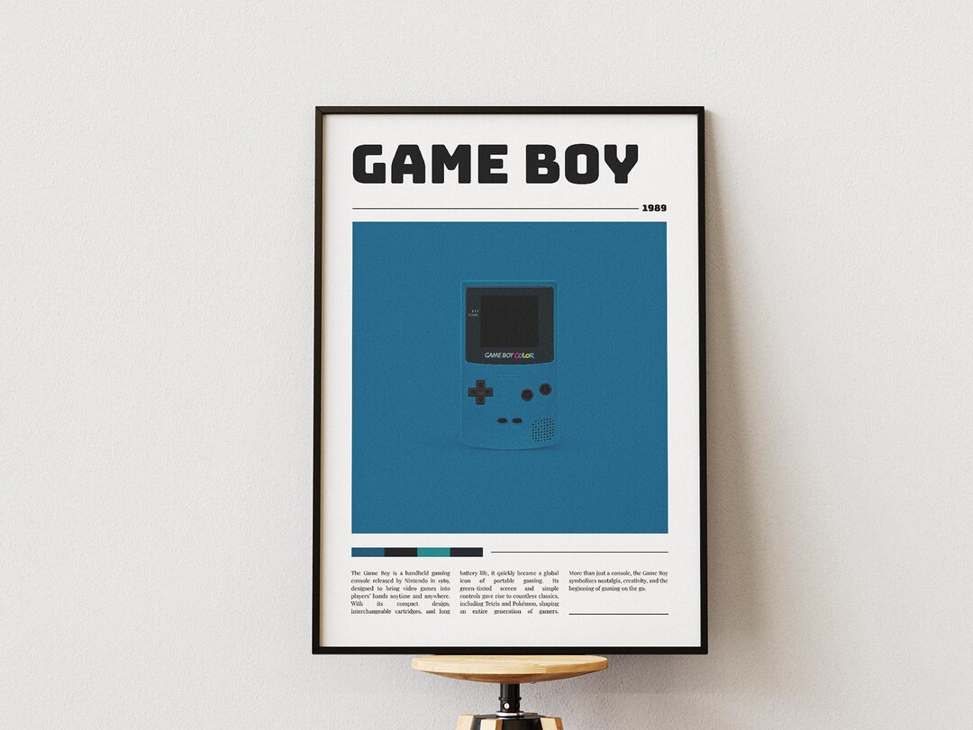 Retro Gameboy Poster – Vintage Gaming Wall Art, Classic Handheld ...