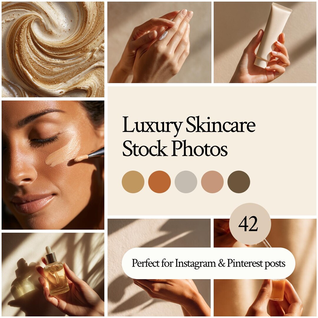 Luxury Skincare Stock Photos | Cream & Serum Texture Aesthetic ...