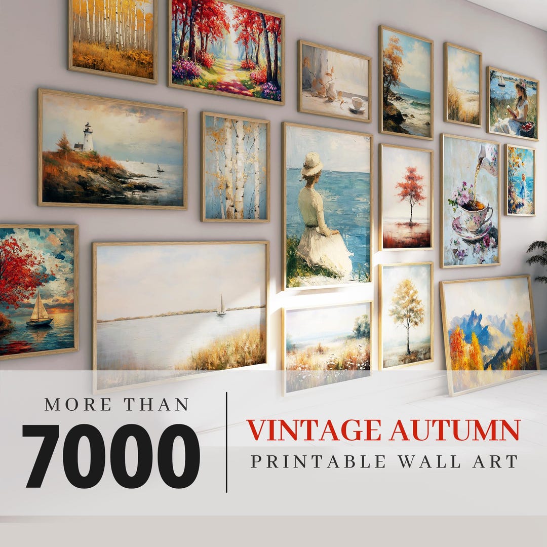 Autumn Vintage Gallery Wall Print Set, Vintage Fall Prints, Autumn ...