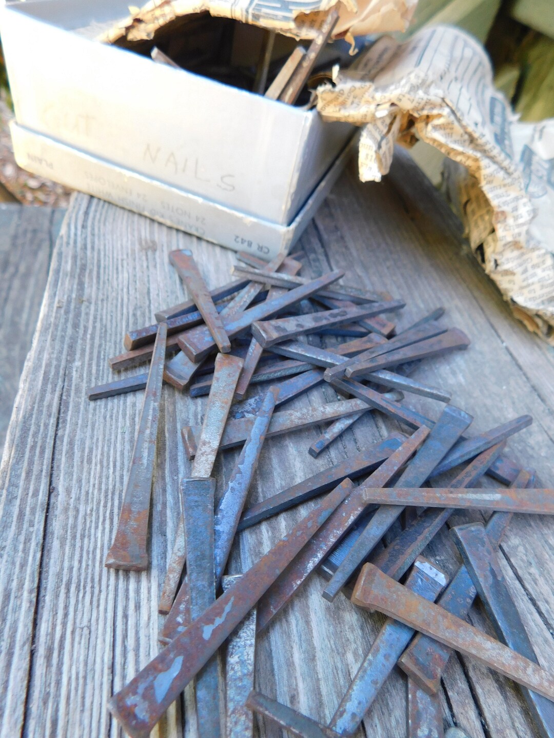 12 Vintage Old Decorative Cut Nails 2 3/4 Inch Altered Art Supplies ...