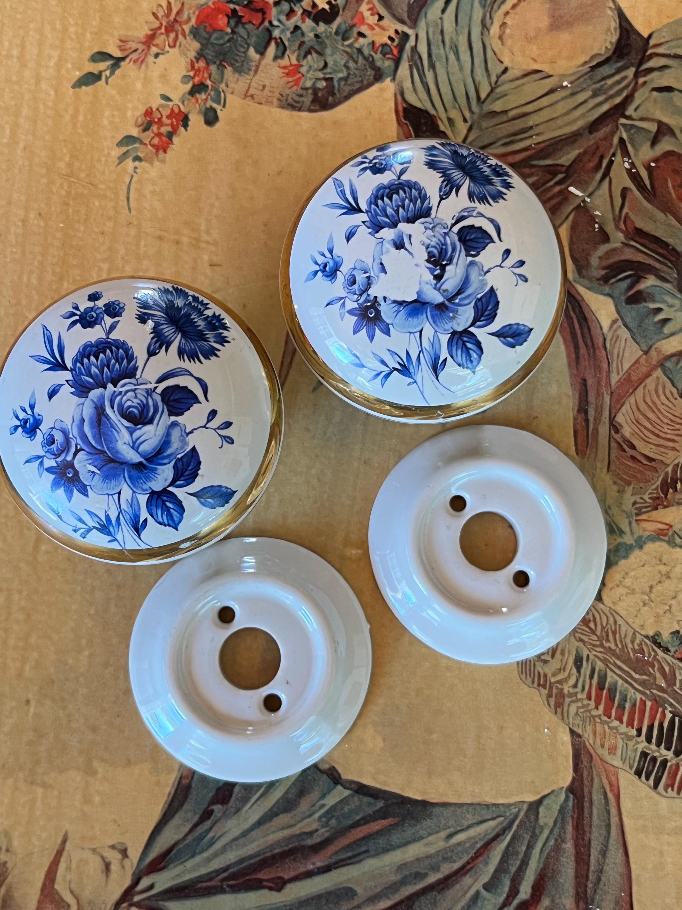 Antique Set of Delft Holland Porcelain Door Knobs - Etsy