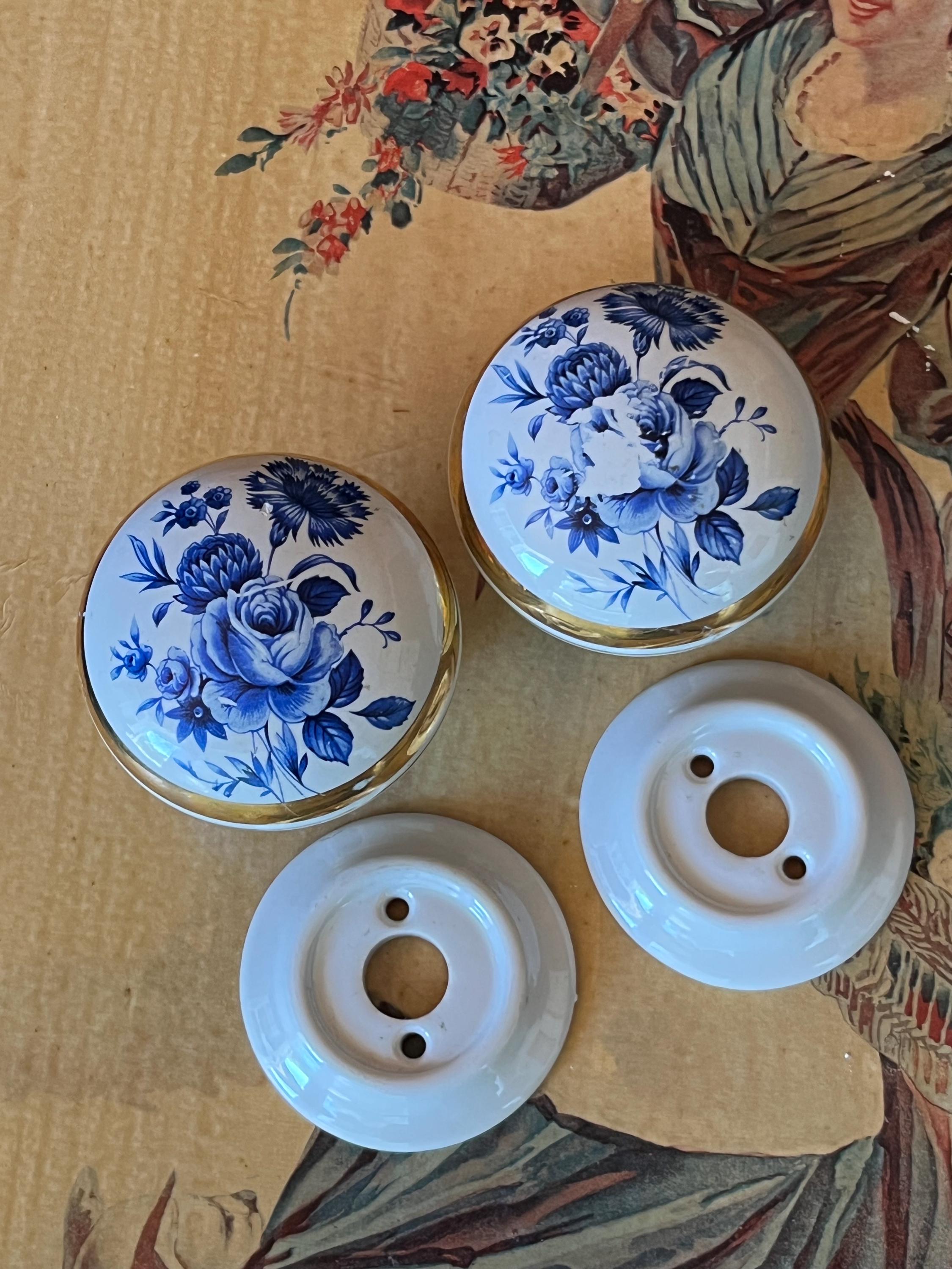Antique Set of Delft Holland Porcelain Door Knobs - Etsy