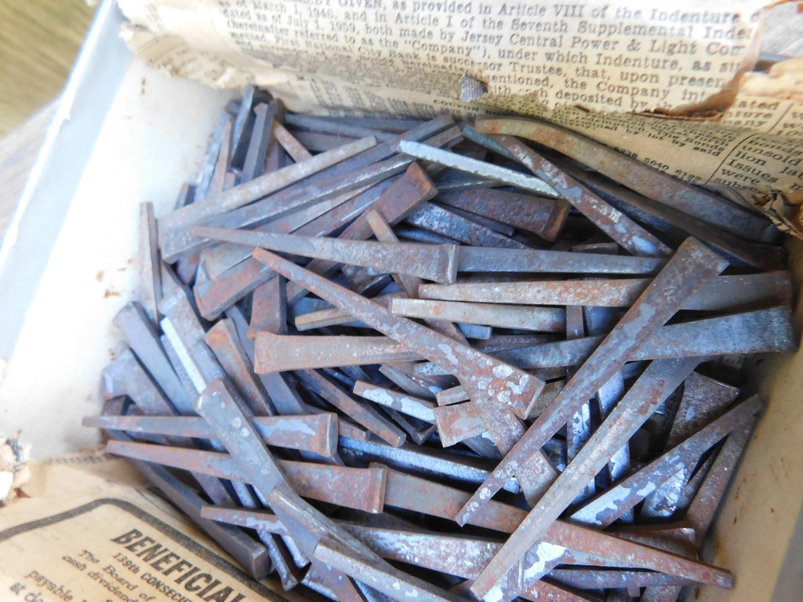 12 Vintage Old Decorative Cut Nails 2 3/4 Inch Altered Art Supplies ...