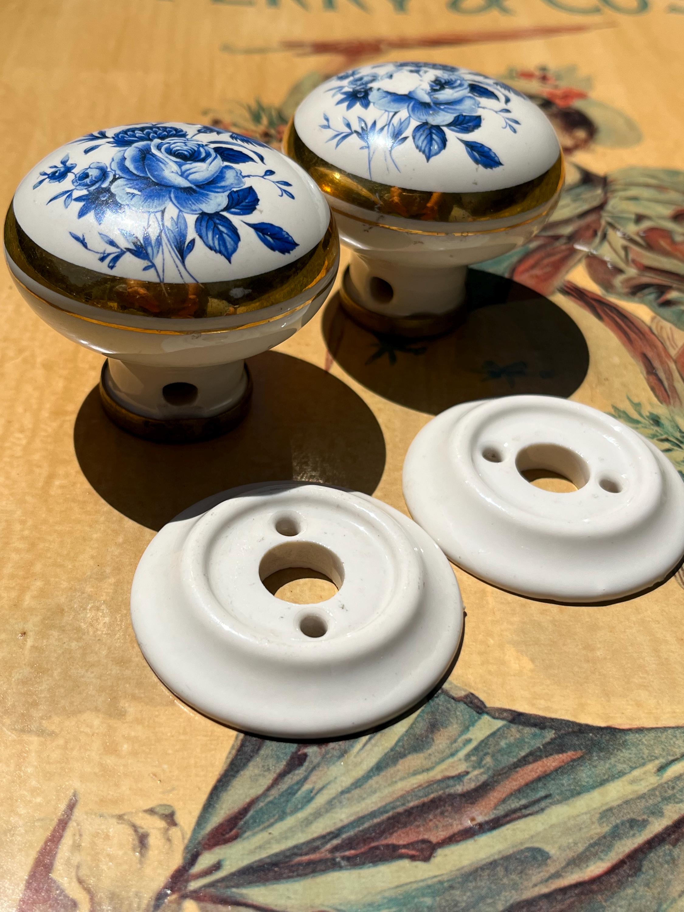 Antique Set of Delft Holland Porcelain Door Knobs - Etsy