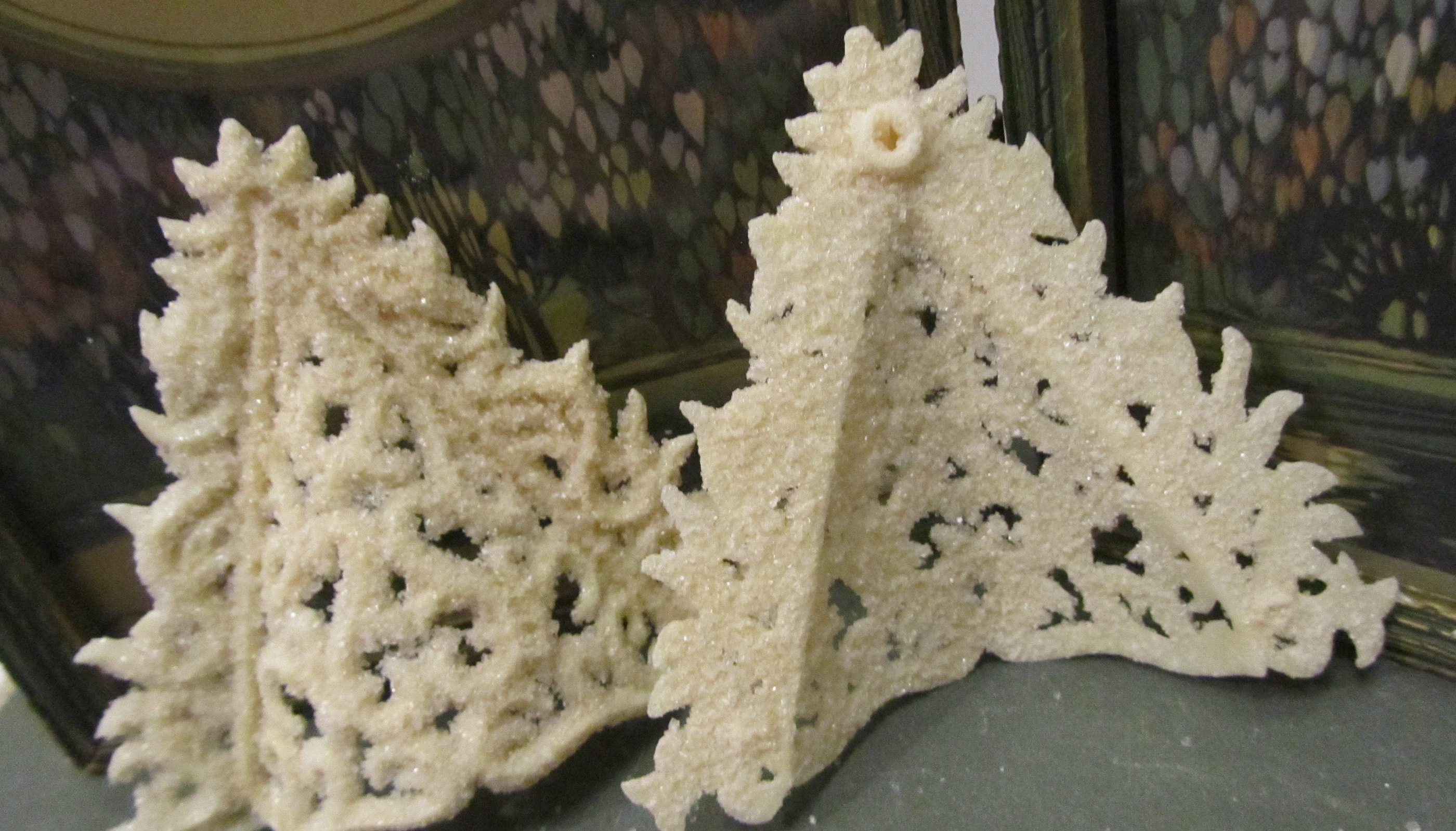 Vintage 1950s Church Sugared Wedding Cake Decorations Sugar House ...